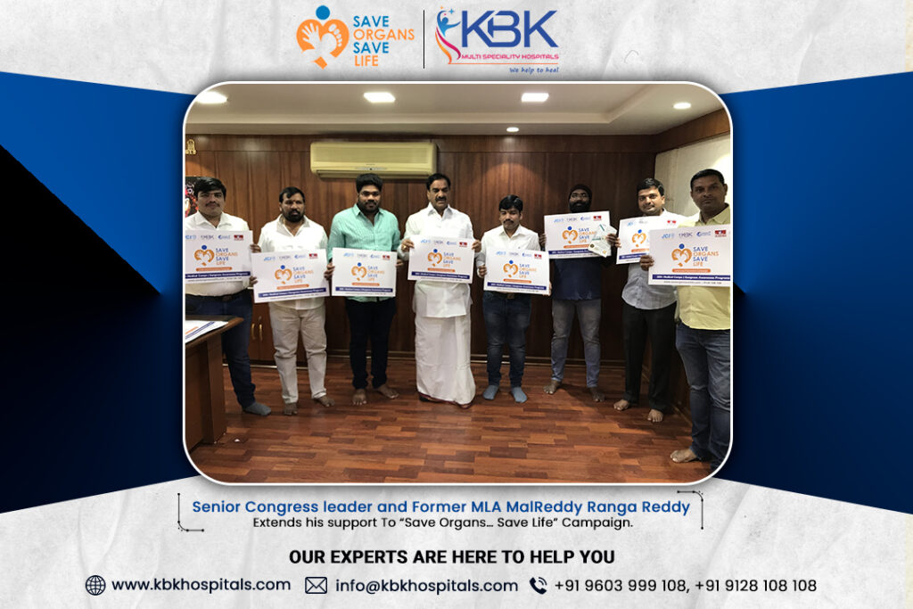 MalReddy Ranga Reddy (Ex-MLA) launched Save Organs Poster.